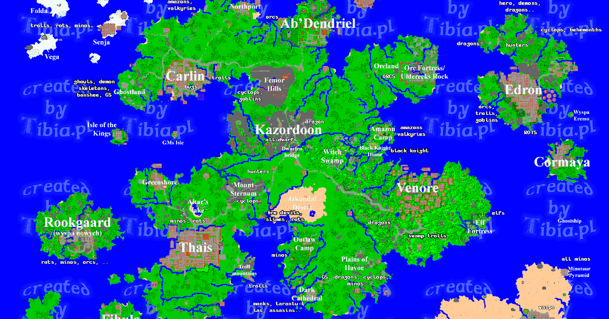 Tibia Global Master: MAPA DO TIBIA