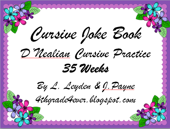 4th Grade 4ever: Cursive Joke Book: 35 weeks of Cursive