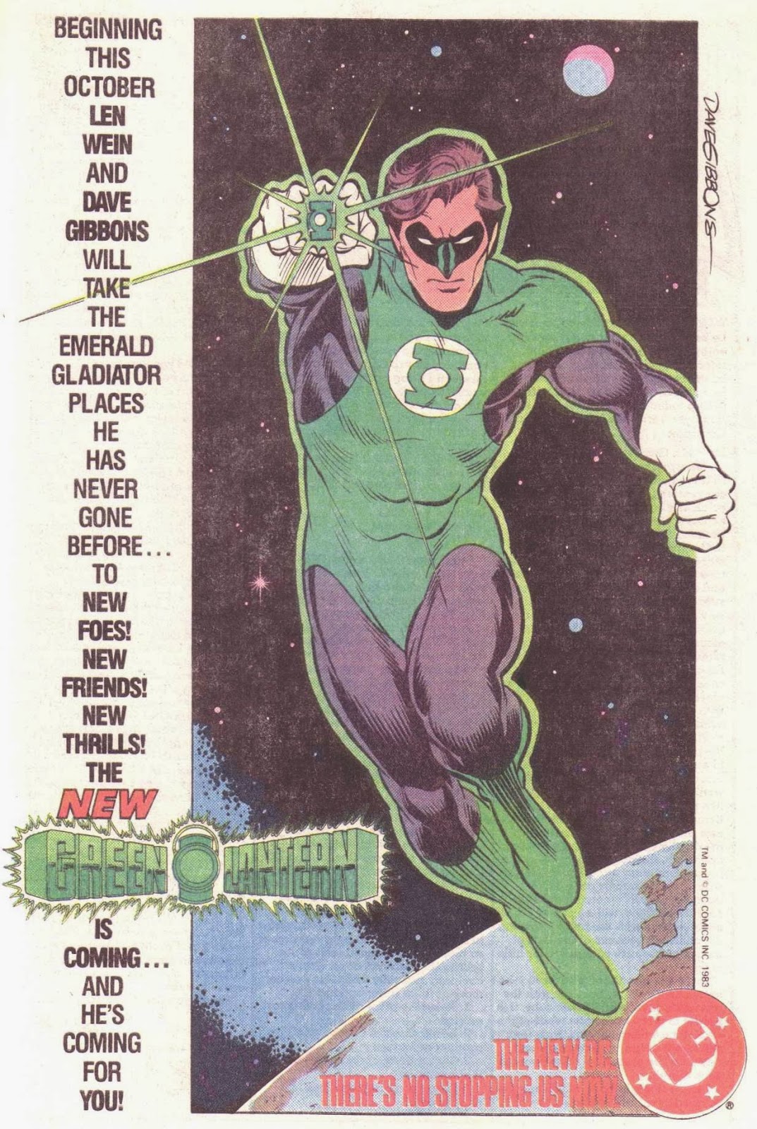 DC Comics of the 1980s: 1983 - Green Lantern Ads by Dave Gibbons
