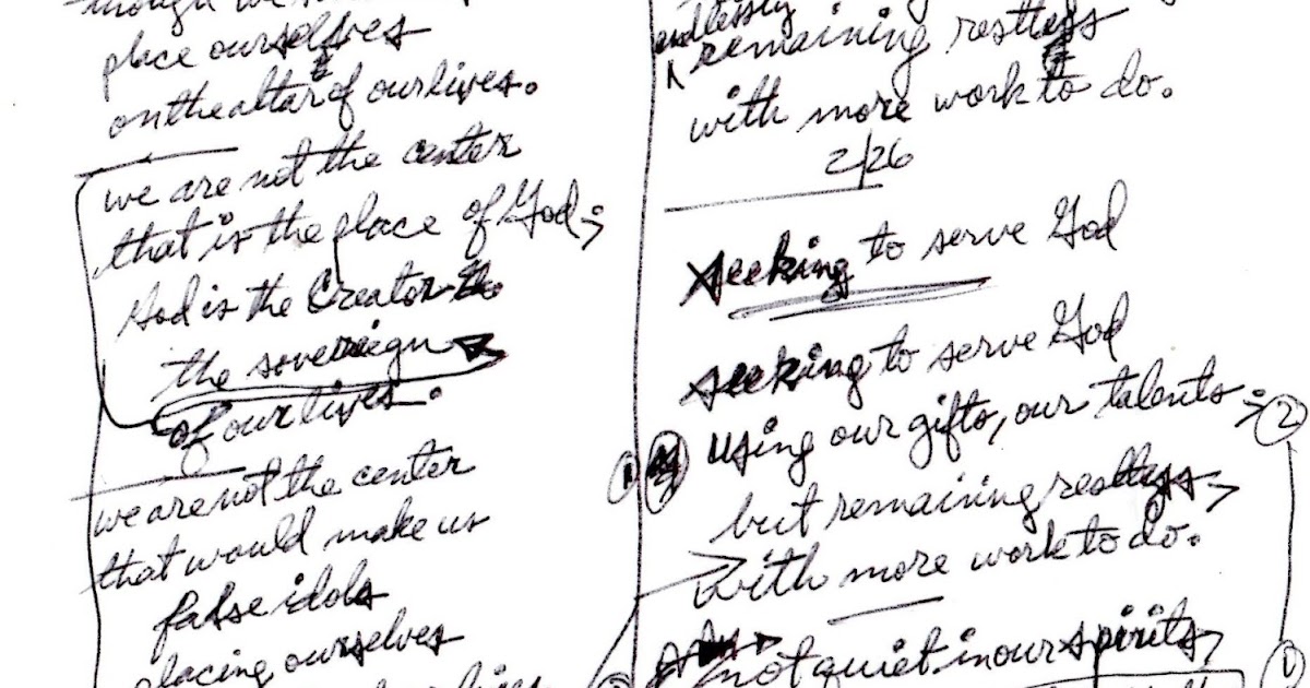 Poetry Where You Live: hand-written rough drafts for Ex 20:1-11 poems ...