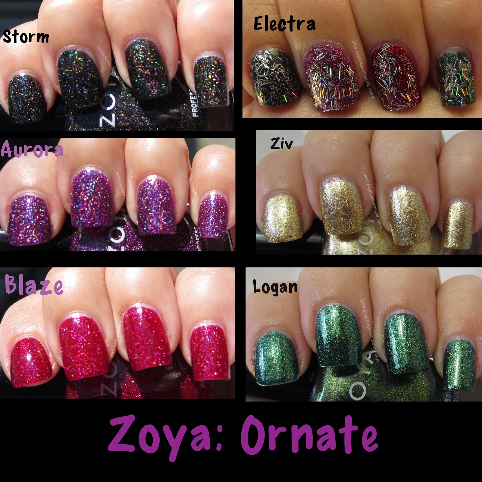 The Manicured Monkey: Zoya: Ornate Collection (Swatches)