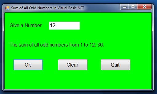 Free Programming Source Codes And Computer Programming Tutorials Sum Of All Odd Numbers In