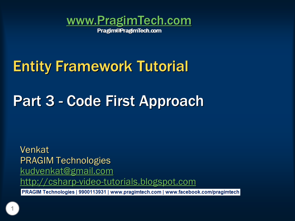 Sql Server Net And C Video Tutorial Part 3 Entity Framework Code First Approach 9884