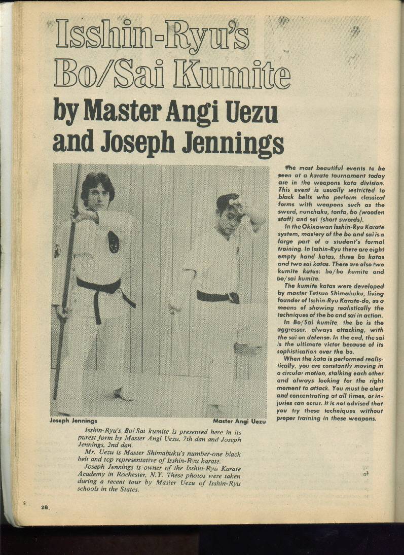 Isshin - Concentration the Art: To Begin 2018 the Isshinryu Bo/Sai ...