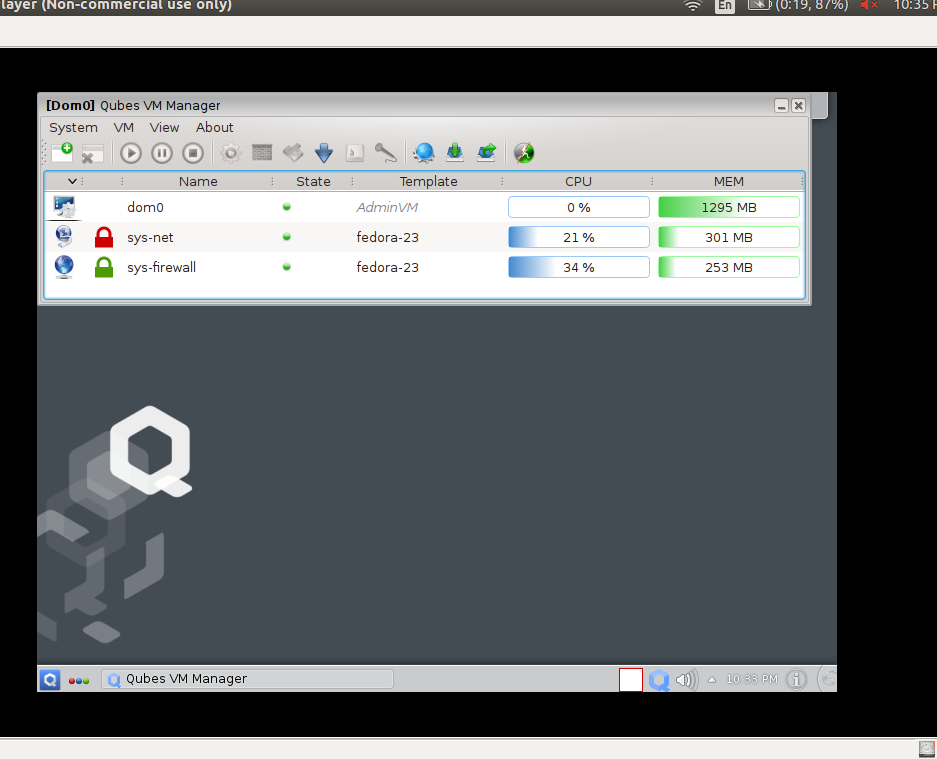 MELIORATE: Qubes OS Installation in VMWARE Workstation player