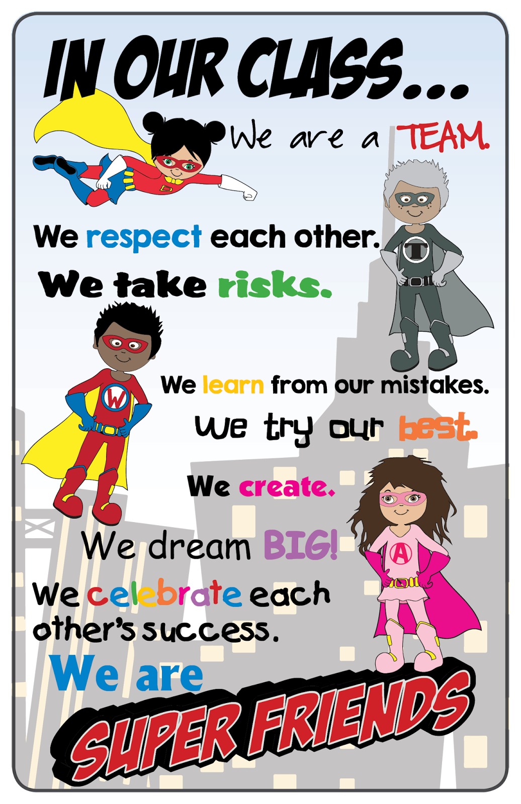 Lanie's Little Learners: Super Friends Poster {FREEBIE!}
