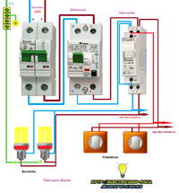 Esquemas eléctricos: telerruptor bipolar