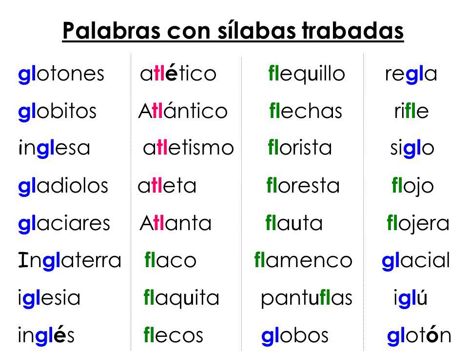 SPANTEXAS: palabras trabadas fl,bl,cl
