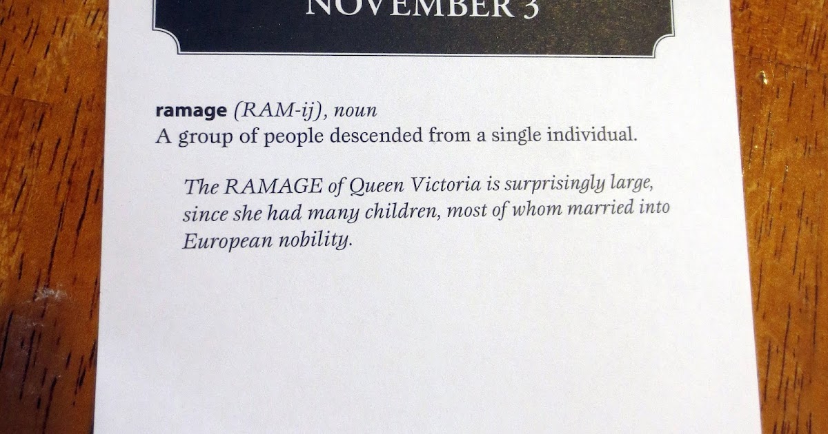 Climbing My Family Tree: Genealogy Word of the Day: Ramage