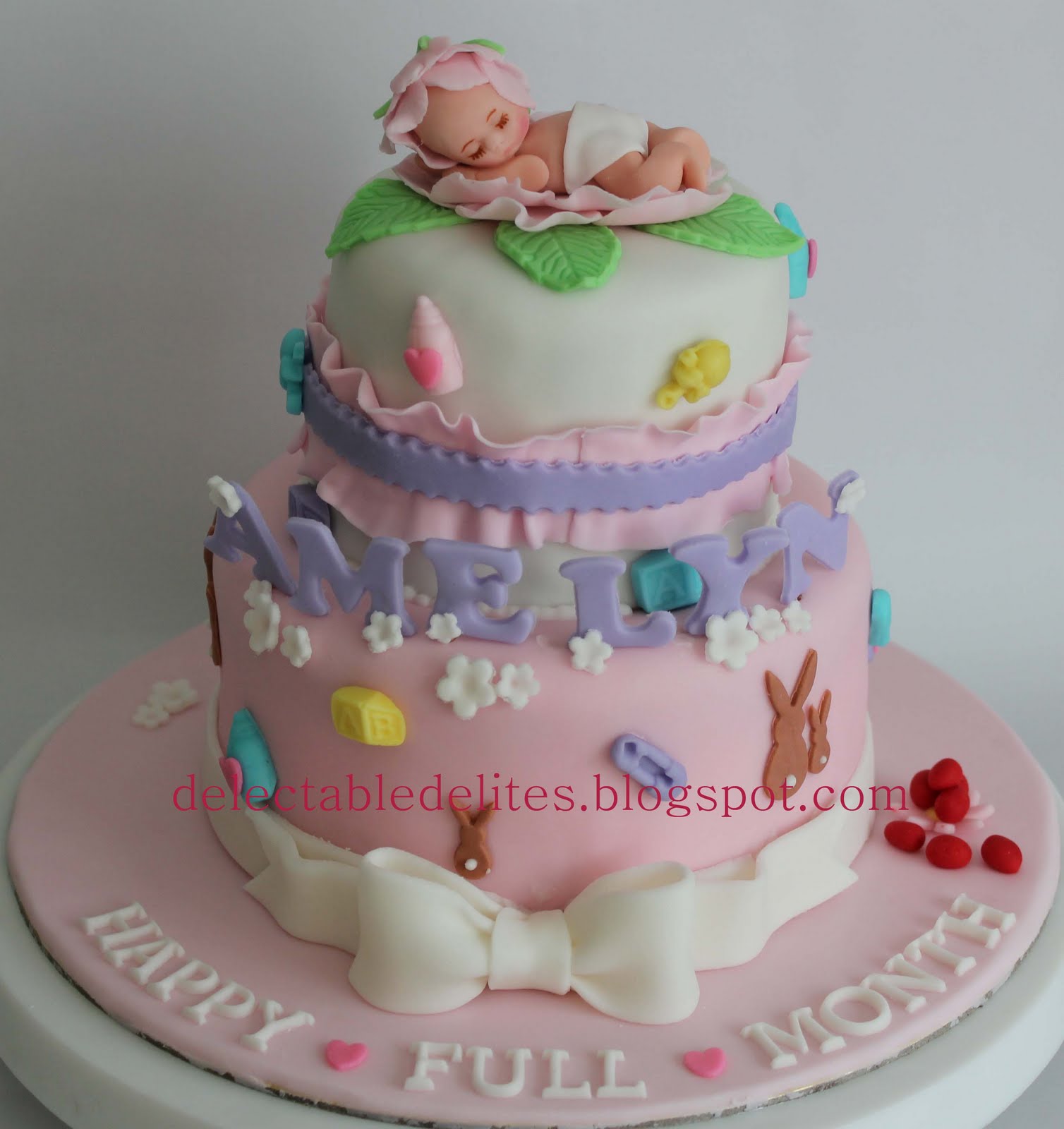 Delectable Delites: Full Month Cake for Amelyn