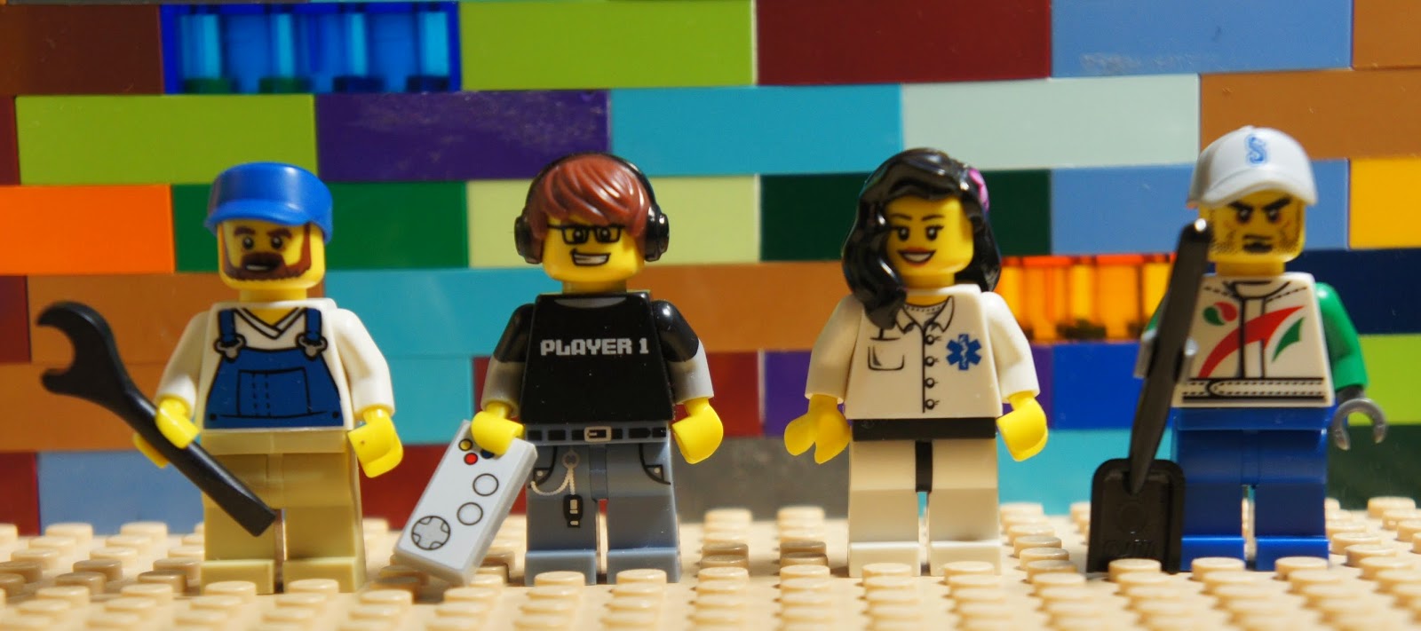 LEGO Bulk x4 Minifigures Workers Set - Nurse Mechanic Player Guy ...