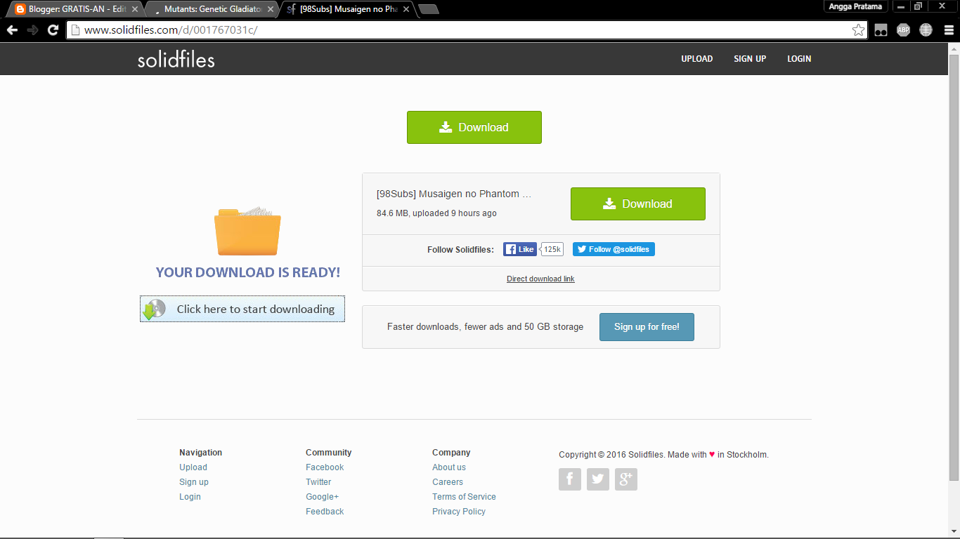 Cara Download di SolidFiles - GRATIS-AN