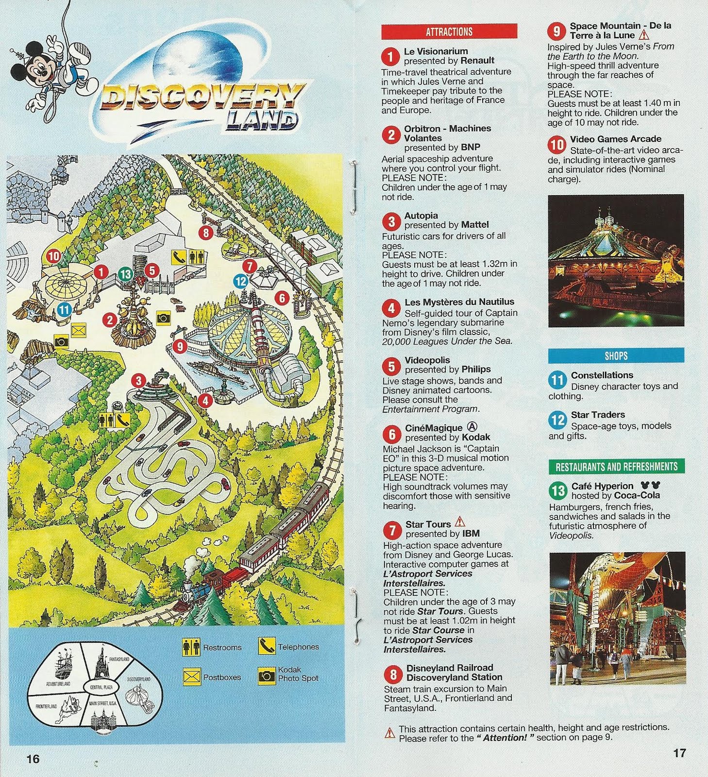 Disney Vacation Kingdom: Disneyland Paris Park Guidemap December 1995