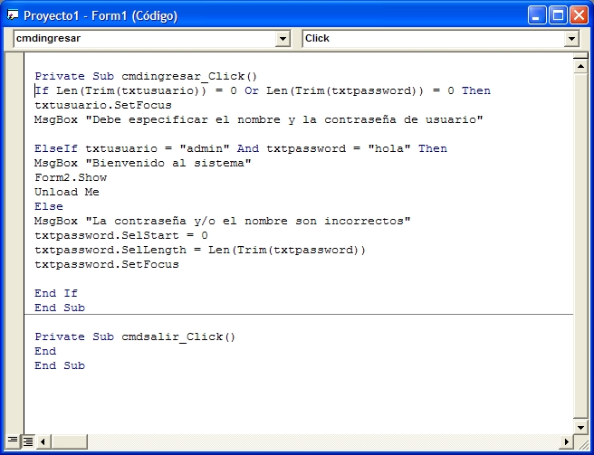 Como crear un login sencillo en Visual Basic 6.0 | BlueProgramming