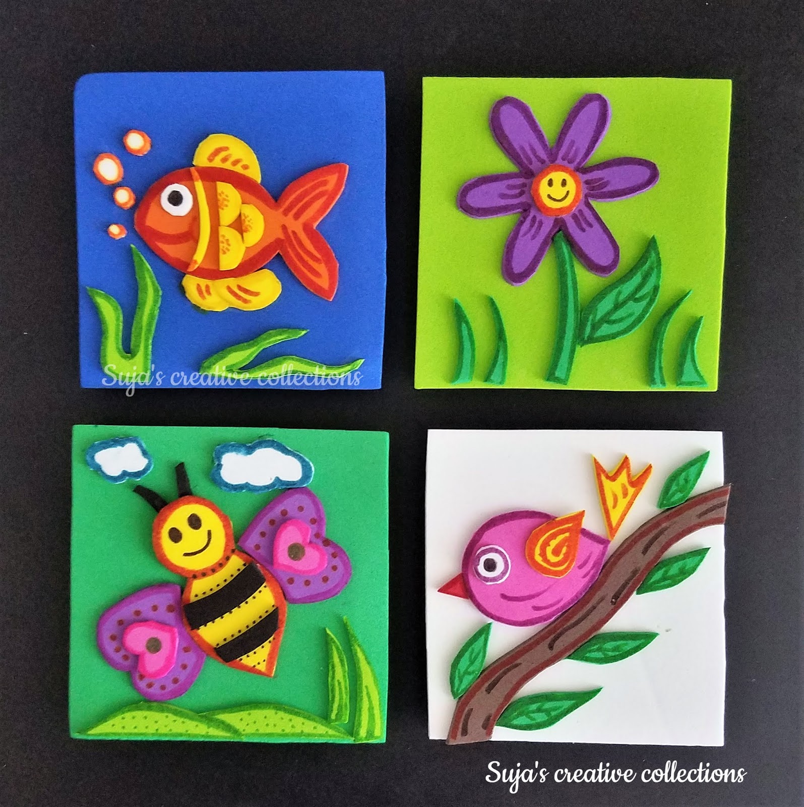 Suja's Creative Collections: Craft Ideas For Fridge Magnets - Mini Magnets