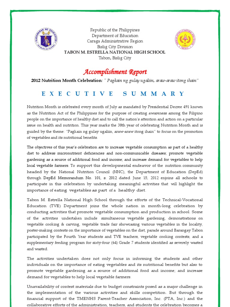 narrative report sample for school activities - philippin news collections