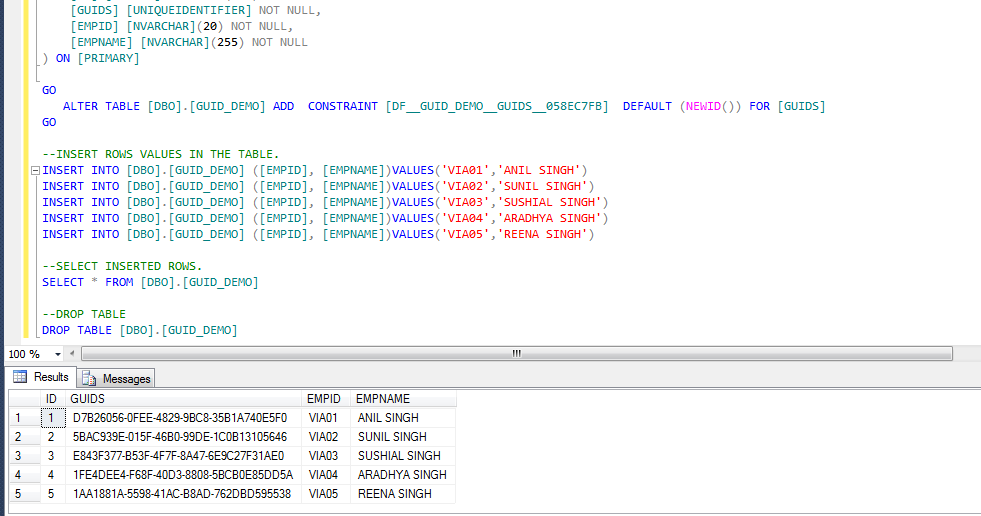 Sqlite Uniqueidentifier Sandingtion