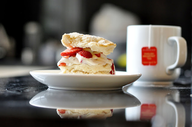 camo meets couture: Vanilla Scones with Strawberry Cream
