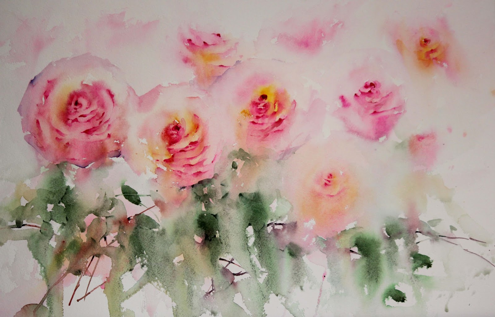 Watercolours With Life Roses In Watercolour 2016