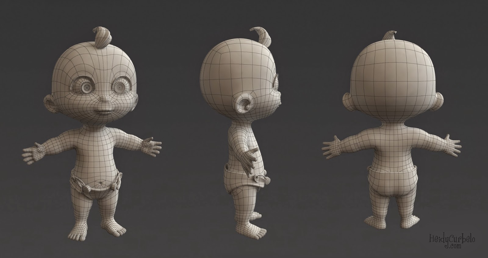 Heidy Curbelo. Designer and 3d Artist: Bebé Cartoon / Cartoon Baby