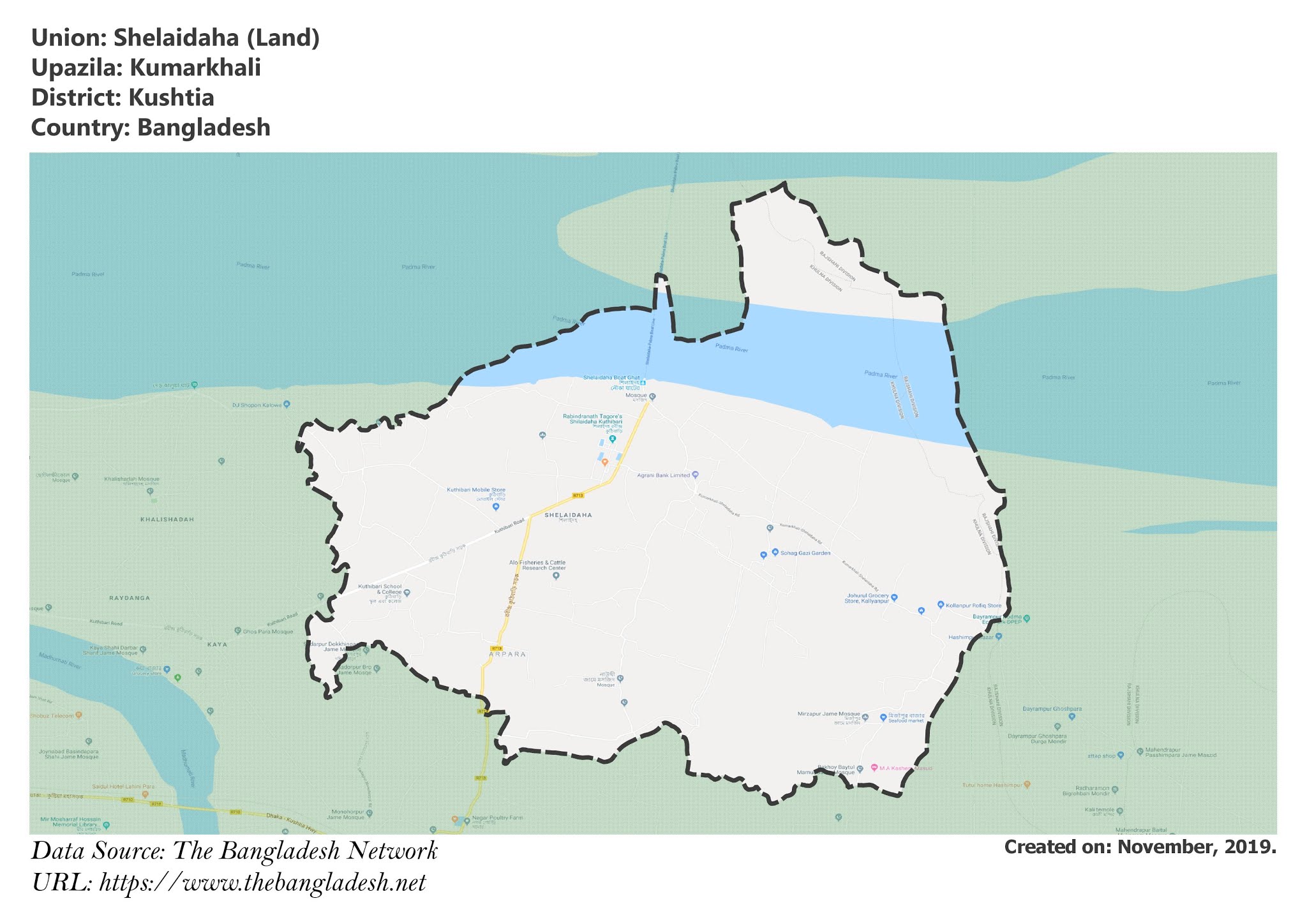 Shelaidaha Union, Kushtia