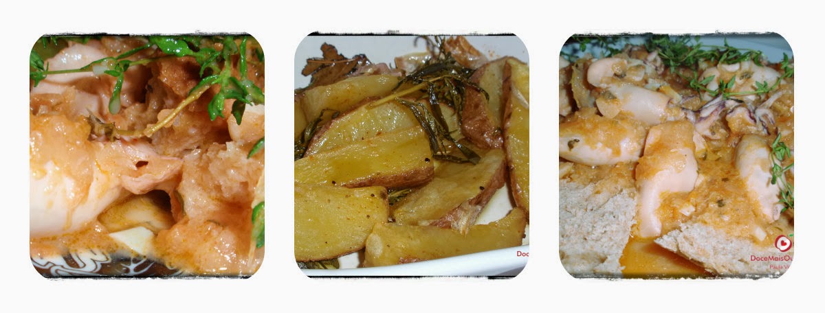 DoceMaisouMenos: ENSOPADO DE LULAS COM BATATAS CONFITADAS COM ALECRIM