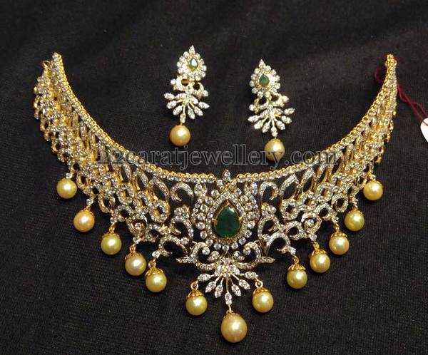 100 Grams Elegant CZ Necklace - Jewellery Designs