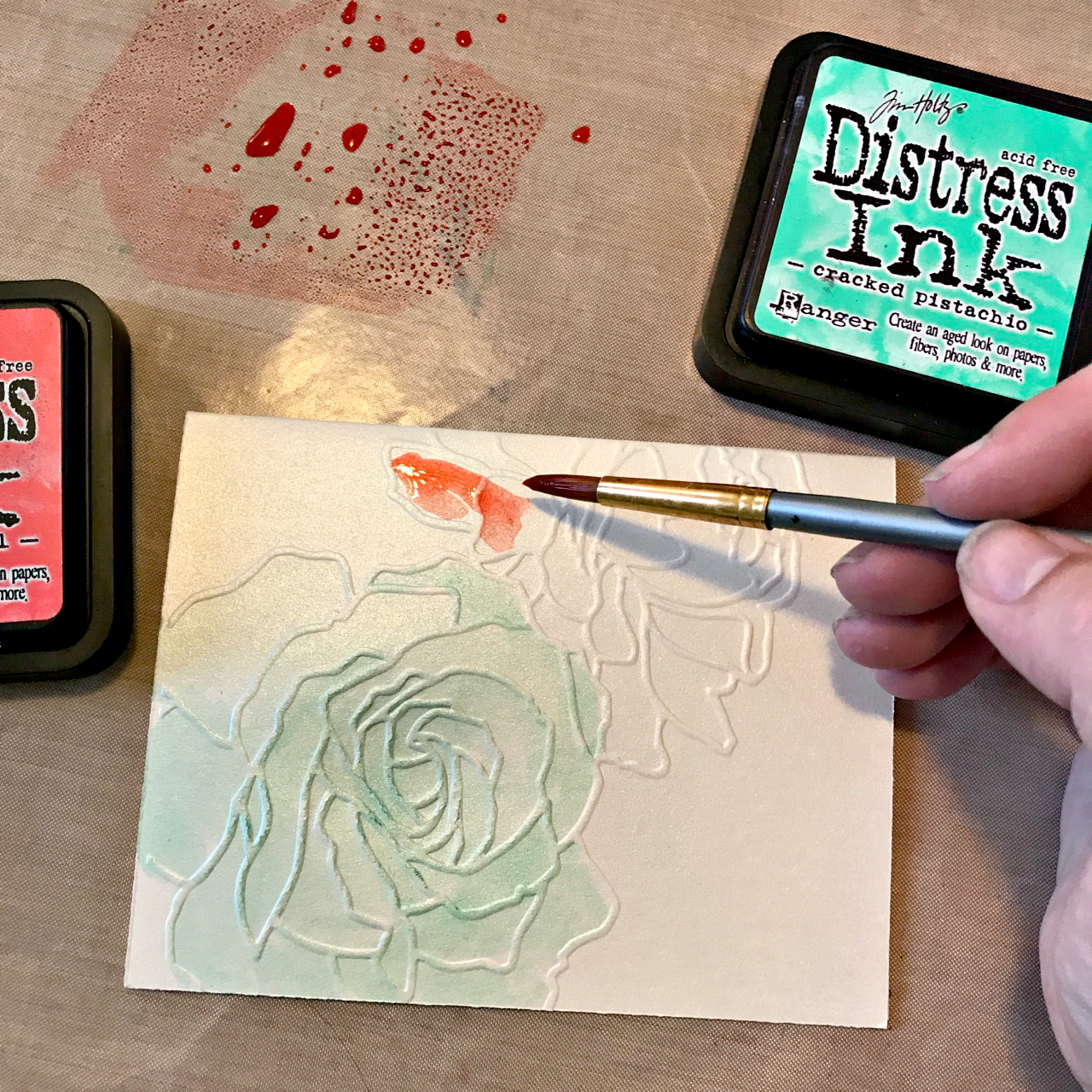 The Damsel of Distressed Cards: Splatters & Distress Ink Watercolor