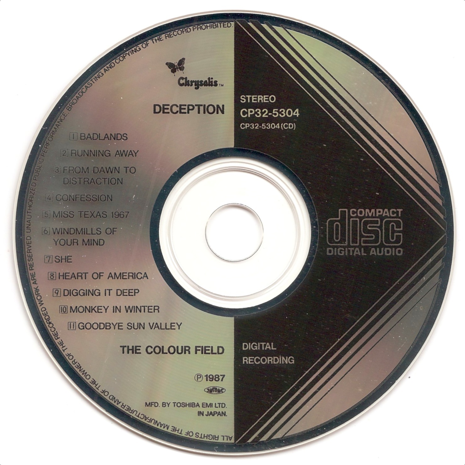 The First Pressing CD Collection: The Colourfield - Deception