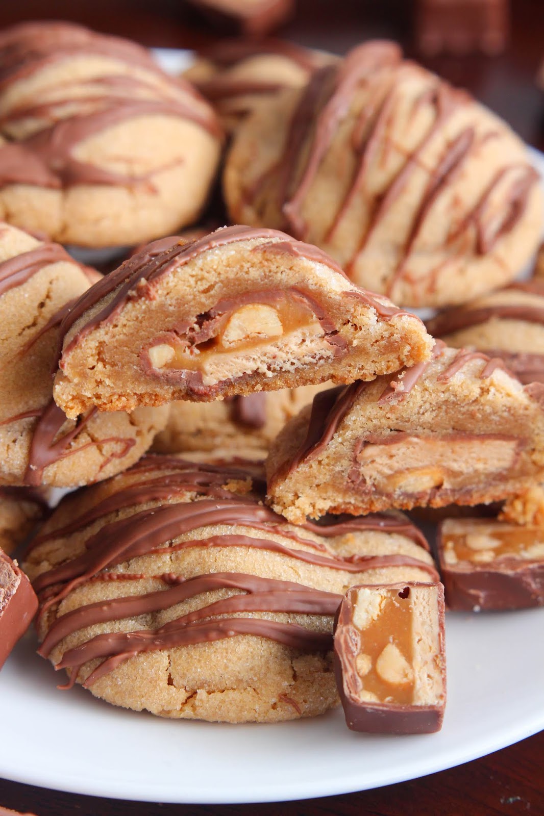 Eat Cake For Dinner: Snickers Stuffed Peanut Butter Cookies