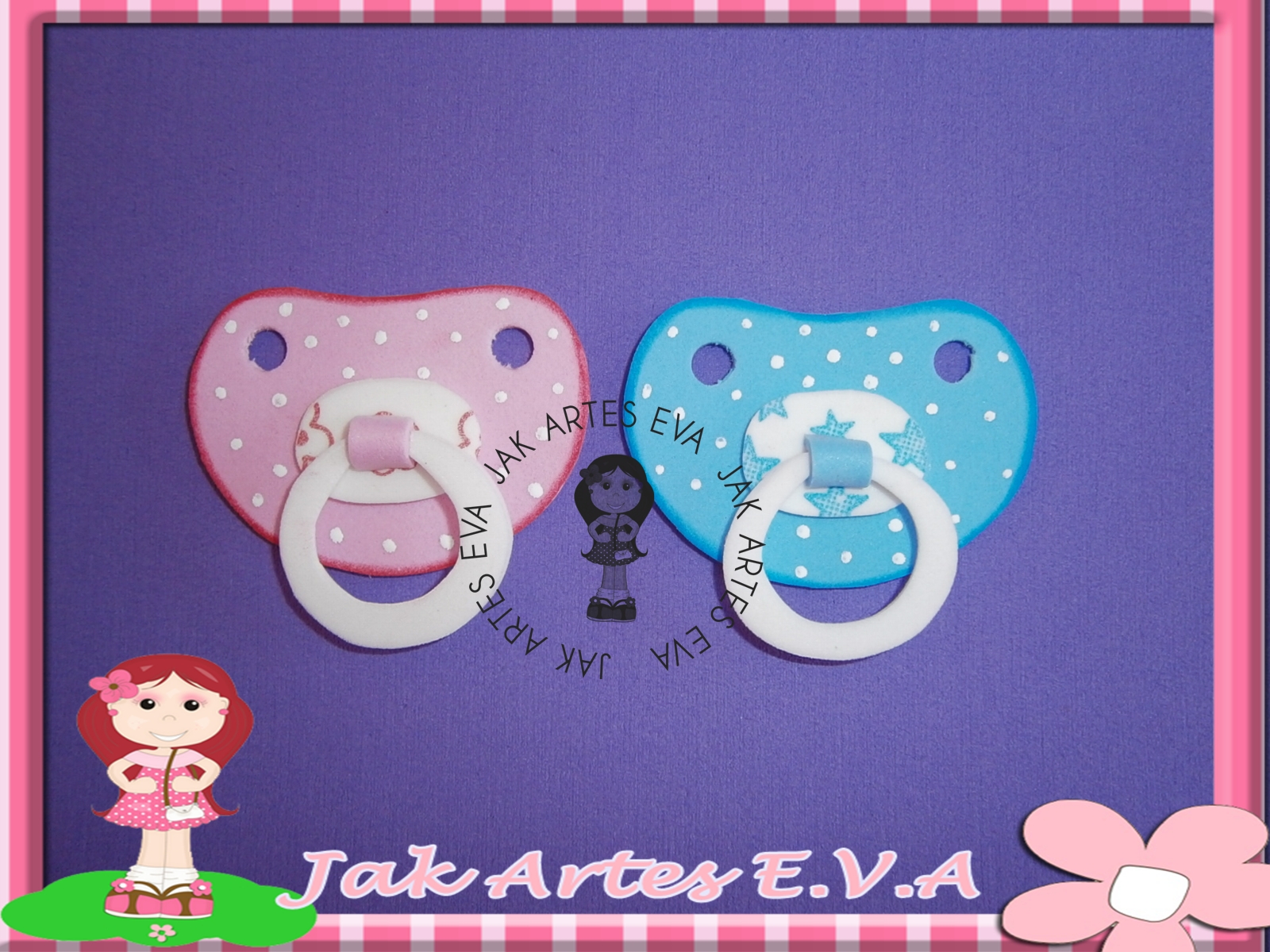 Jak Artes E.V.A: Bebês: Chupeta e Chocalho em EVA