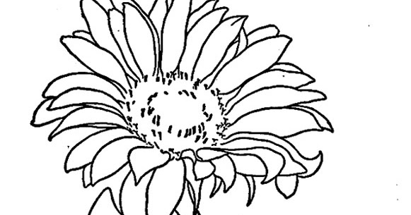 Piešiniai ir darbeliai: Spalvinimo paveiksliukas - gėlė astras