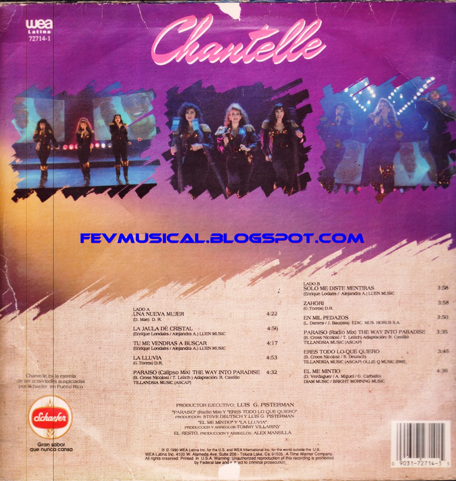 FEV MUSICAL: 1990 - Chantelle - Cada Vez Con Mas Clase (Wea)