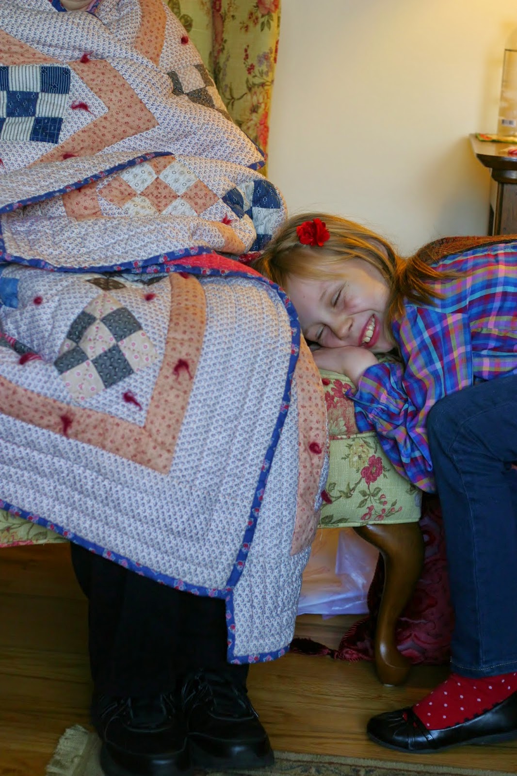 Thrift at Home: A Raspberry Patchwork Quilt for My Mother