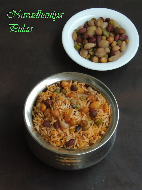 Priya's Versatile Recipes: Navadhaniya Pulao/9 Beans Pulao