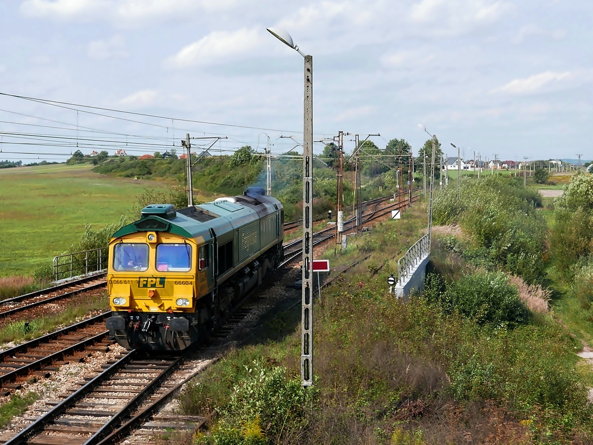 Class 66604 FPL na stacji Nida | Kolejowe Kielce