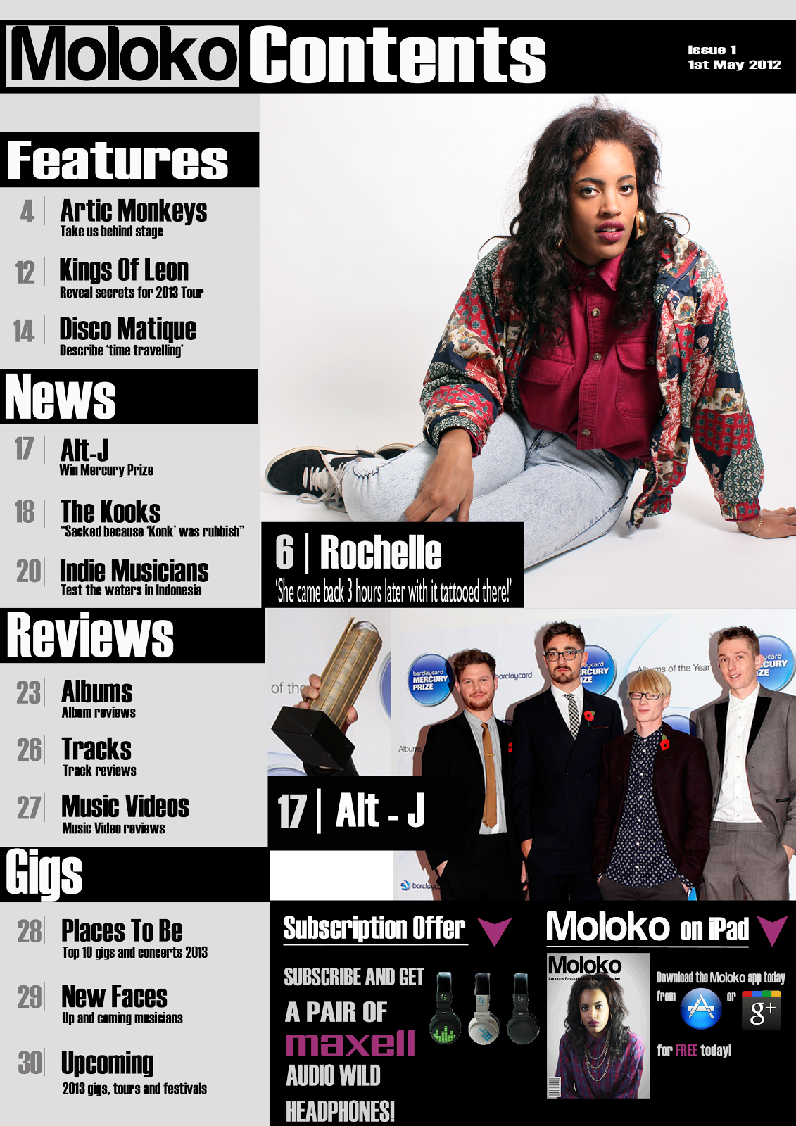 Kelsie Rennick - AS Foundation Portfolio: Music Magazine Contents Page ...