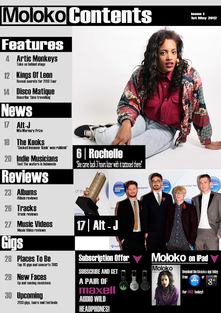 Kelsie Rennick - AS Foundation Portfolio: Music Magazine Contents Page ...