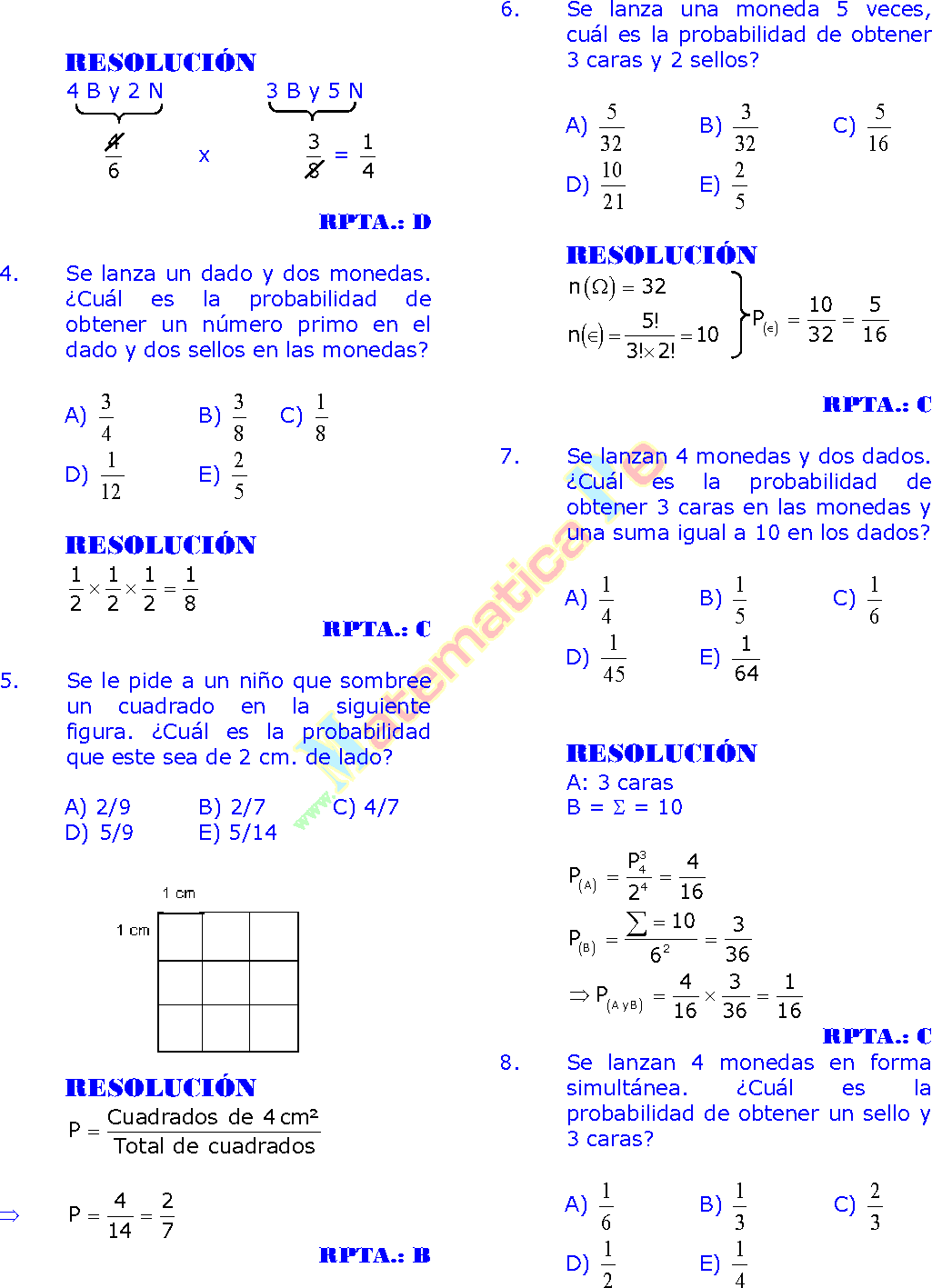 PROBABILIDADES EJERCICIOS RESUELTOS DE RAZONAMIENTO MATEMÁTICO ...