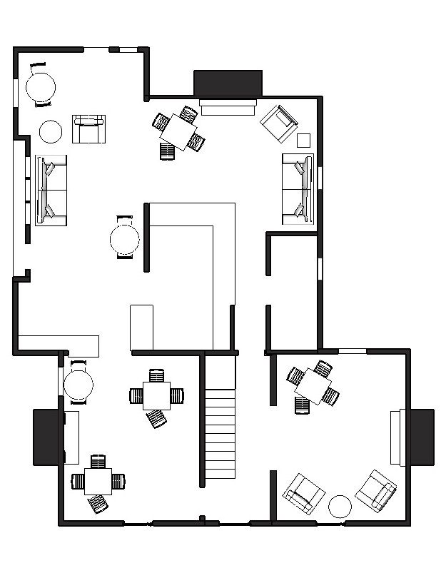 Indoor & Outdoor Resturant Floor Layouts.