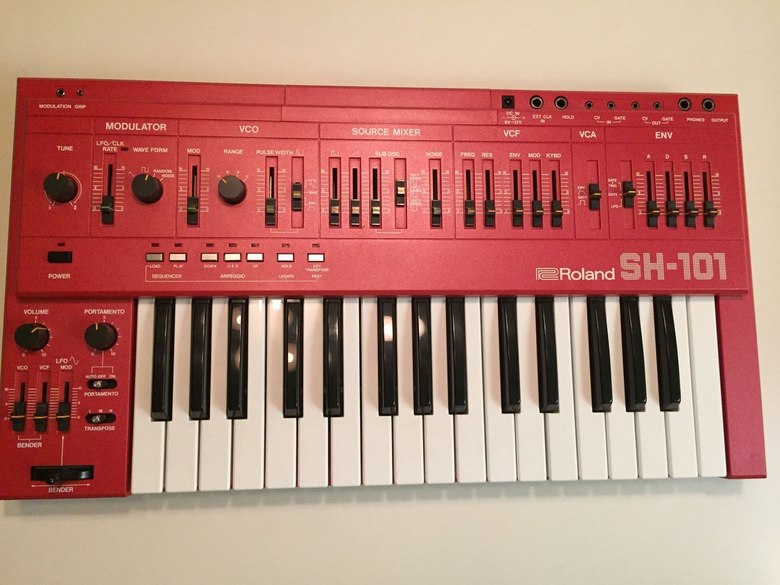 MATRIXSYNTH: Red Roland SH-101 Keyboard Synthesizer