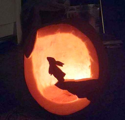 Rabbit Ramblings: Bun o' lanterns -- Bunny pumpkins for Halloween