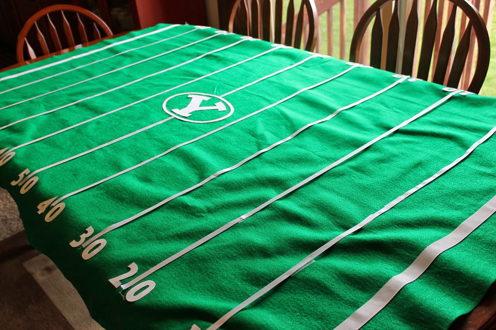 Homemade Happiness: BYU Football Tablecloth