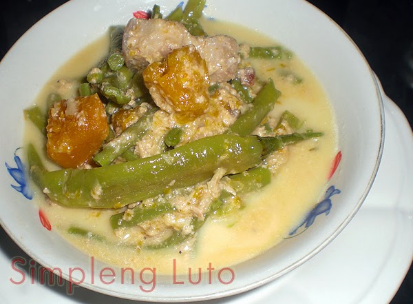 Ginataang Sitaw at Kalabasa with Pork