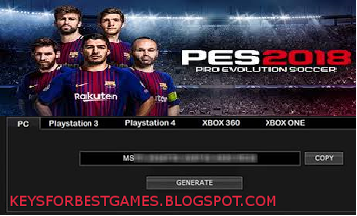 PRO EVOLUTION SOCCER 2018 KEYGEN SERIAL KEY FOR FULL GAME DOWNLOAD ...