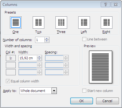Penggunaan Columns pada Microsoft Word ~ yuswa14