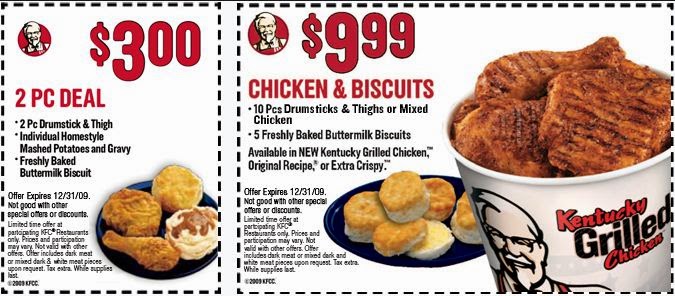 KFC (Kentucky Fried Chicken) Printable Coupons May 2018