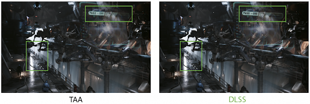 새로운 안티 에일리어싱(Anti-Aliasing) 기술인 DLSS(Deep Learning Super Sampling)