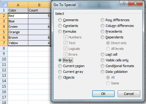 Excel Professor: Two Ways To Fill In Blank Cells
