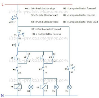 Motor Listrik 3 Fasa Forward Reverse - Listrik-Praktis